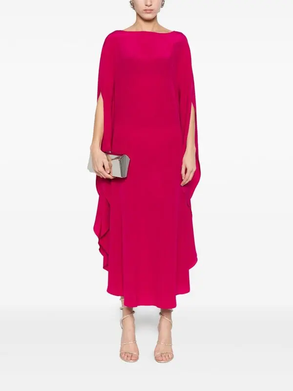 GIANLUCA CAPANNOLO Silk Midi Dress With Ruffled Sleeves