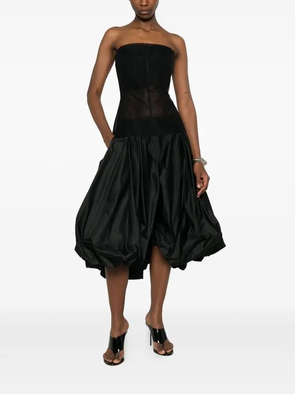 Rick Owens Strapless Bustier Top With Flared Hem