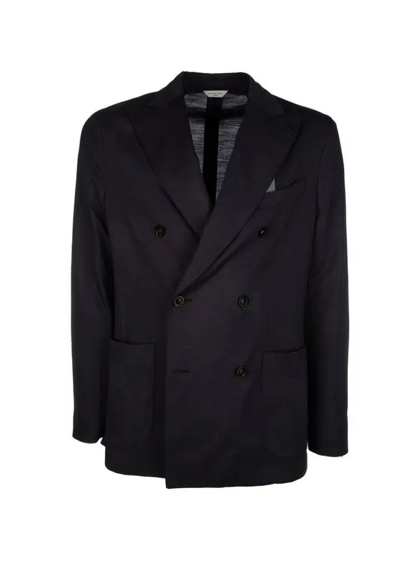 Boglioli Wool Double-breasted Jacket - Blue