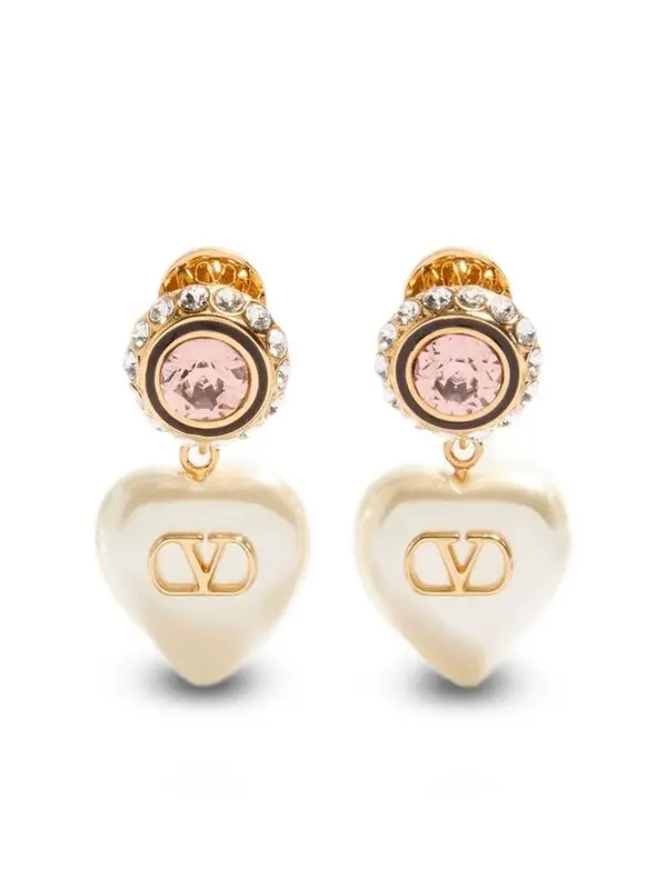 Valentino Garavani Vlogo Signature Faux Pearl Drop Earrings - Gold