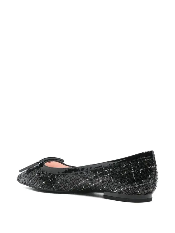 ROGER VIVIER Gommettine Sequined Tweed Ballerinas - Black
