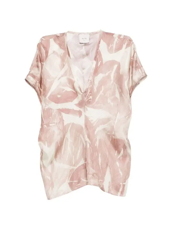 ALYSI Printed Silk Blouse