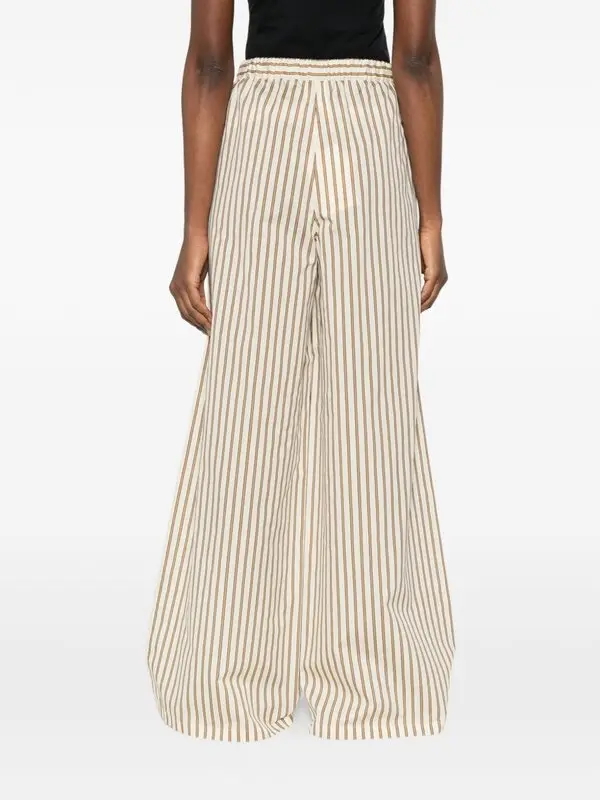 Max Mara Striped Wide-leg Trousers - Beige