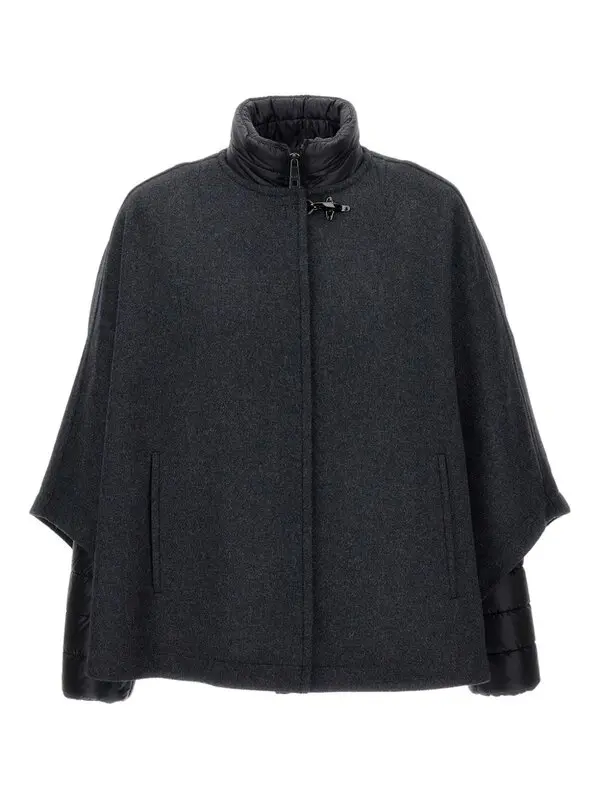 FAY Reversible Cape With High Neck And 3/4 Sleeves