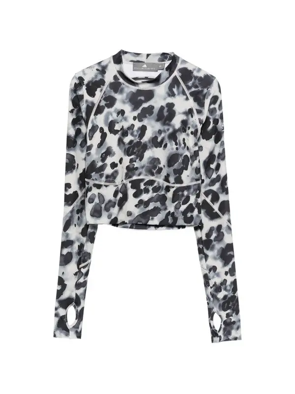 Adidas By Stella McCartney Open-back T-shirt With Animal Print