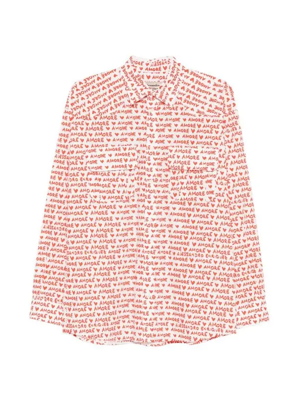 ALESSANDRO ENRIQUEZ Printed Cotton Shirt - Red