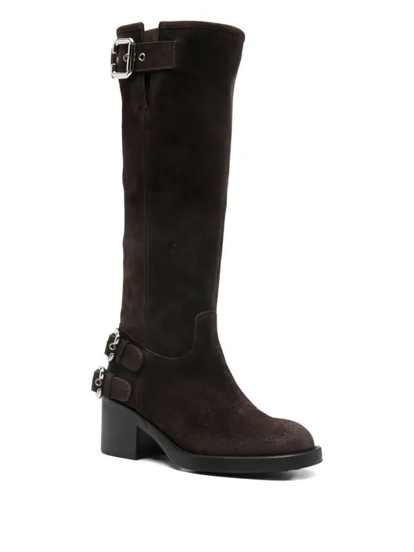Chloé Dakota Buckled Block Heel Boots - Brown