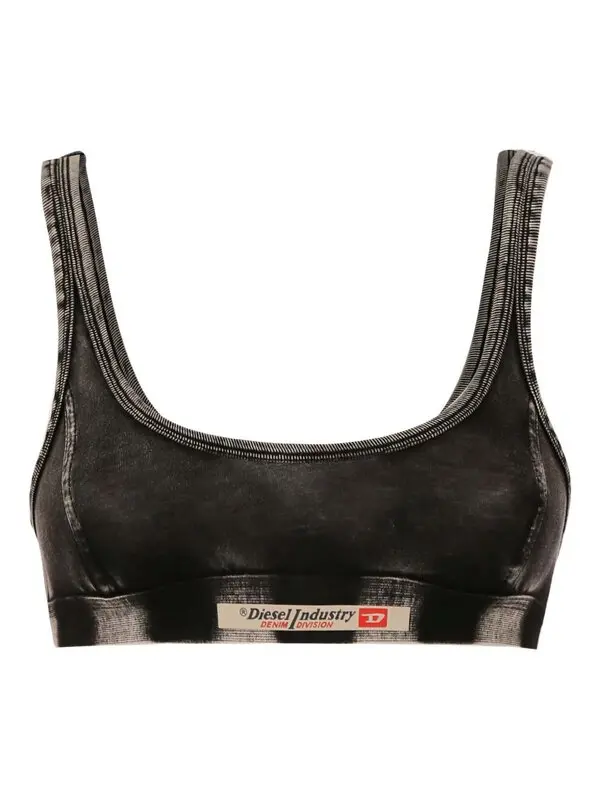DIESEL® Denim Print Bralette Bra - Black