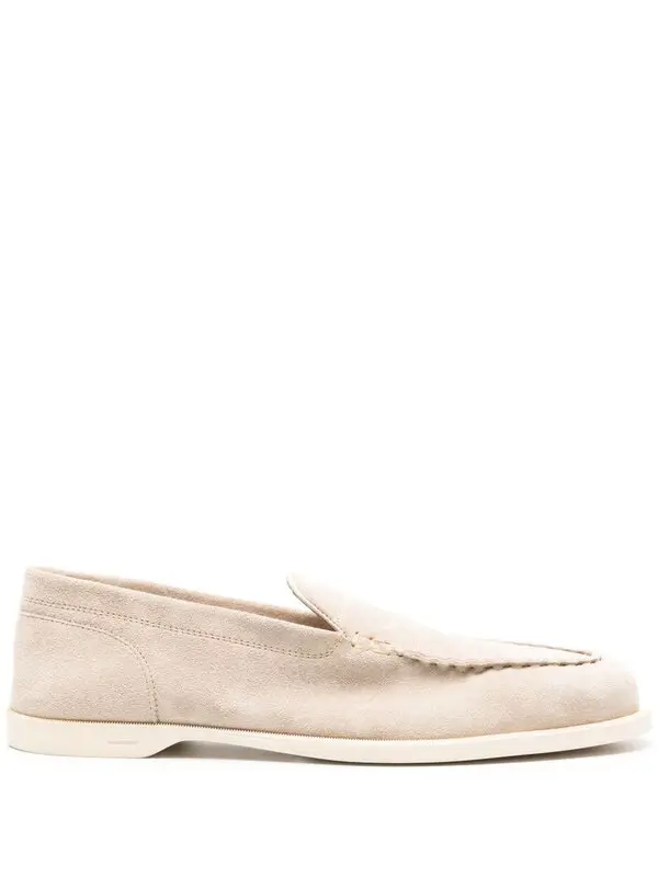 John Lobb Pace Suede Leather Loafers - Beige
