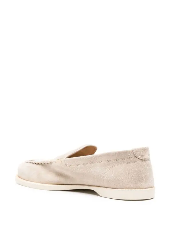 John Lobb Pace Suede Leather Loafers - Beige