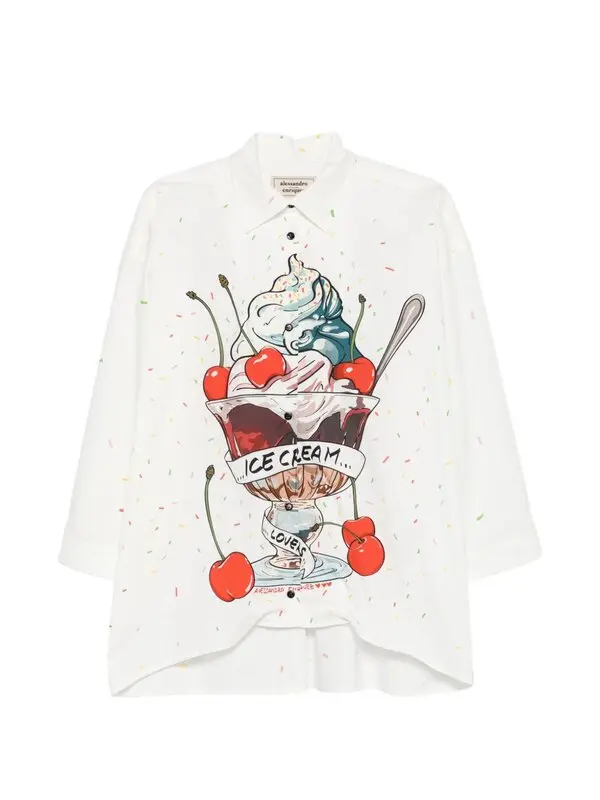 ALESSANDRO ENRIQUEZ Printed Cotton Shirt - White