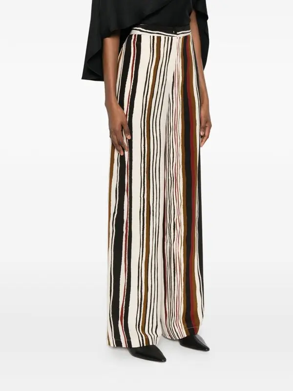 Max Mara Striped Wide-leg Trousers - Brown