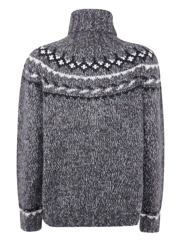 PAROSH Wool Fair Isle Turtleneck Jumper