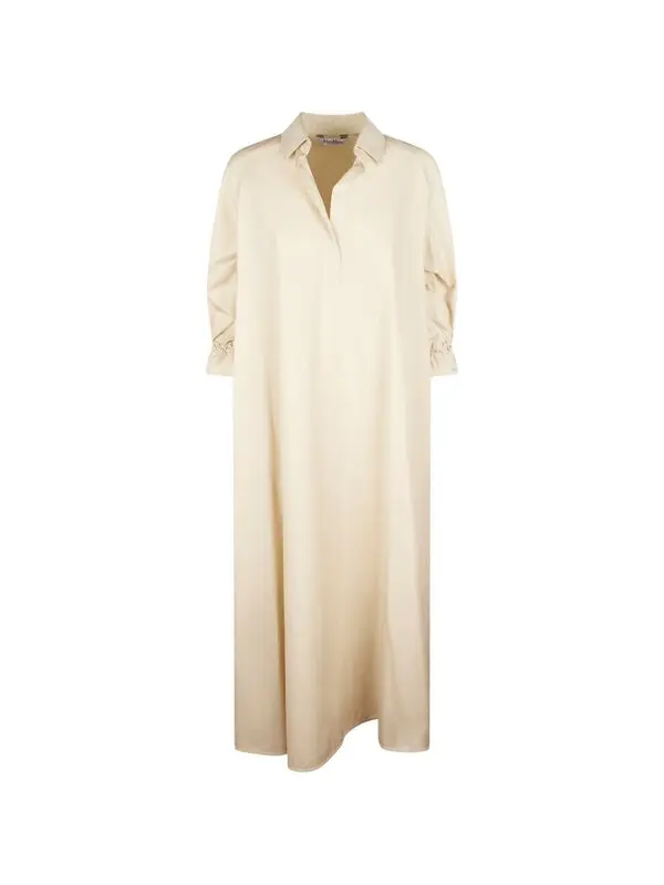 Max Mara Cotton Chemisier Maxi Dress - Beige