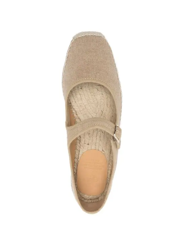 CastaÑer Padua Ballet Flats With Buckle Strap - Beige