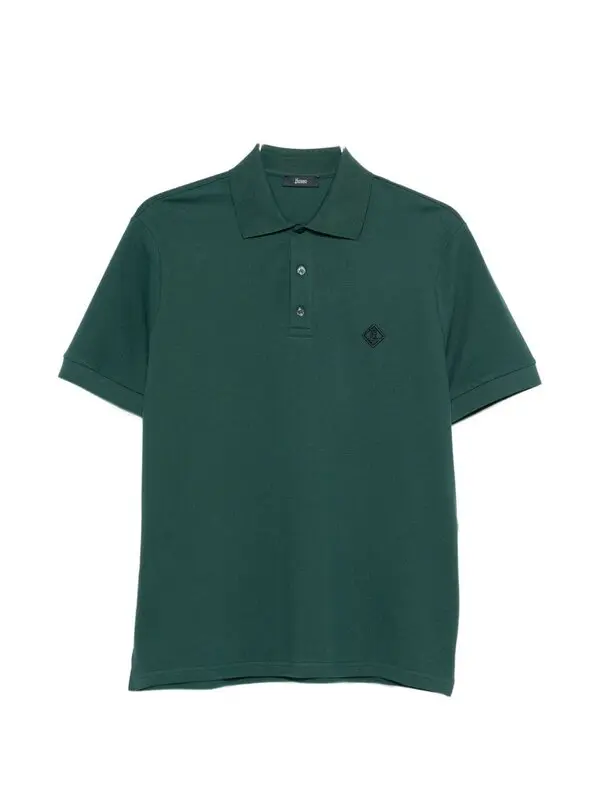 Herno Logo Cotton Polo Shirt - Green