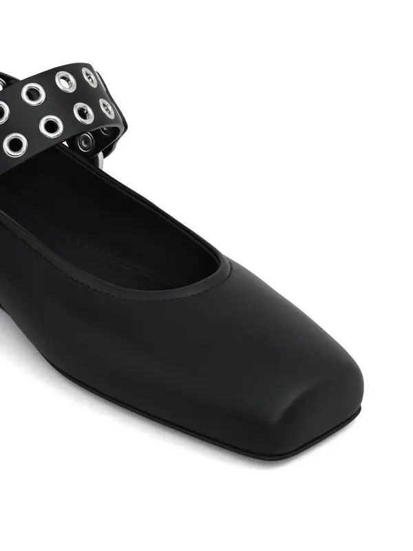 Alaïa Leather Ballet Flats With Studs