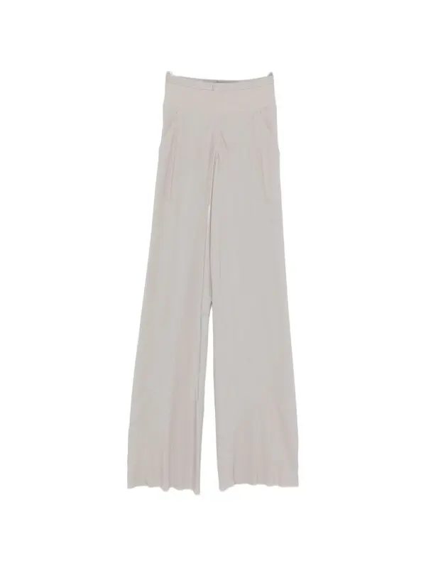 Rick Owens Silk Blend Wide-leg Trousers - White
