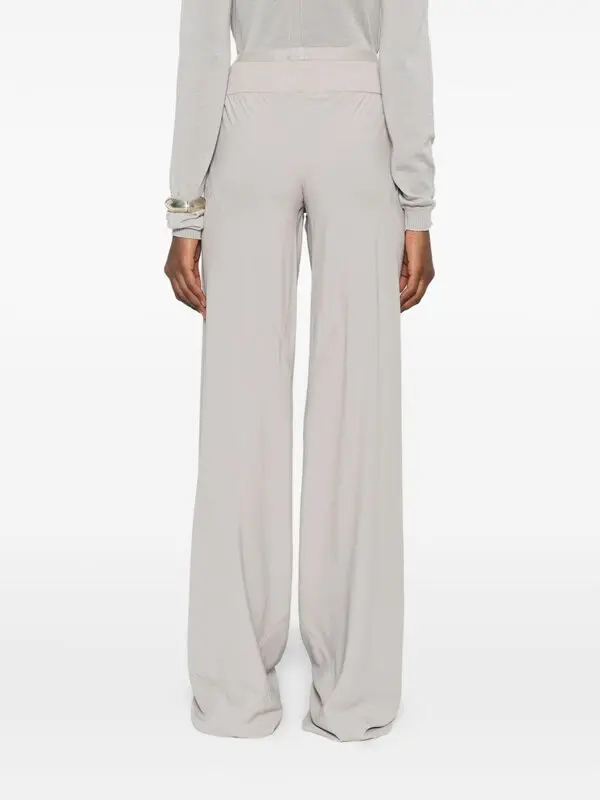 Rick Owens Silk Blend Wide-leg Trousers - White