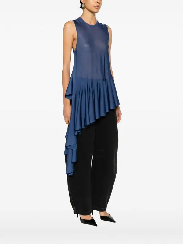 Alaïa Denim Asymmetric Top - Blue