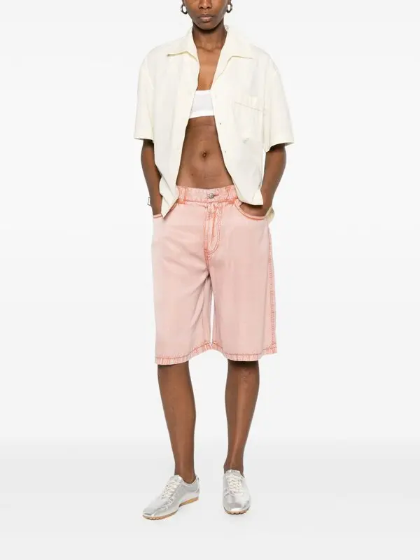 DIESEL® Bermuda Shorts With Pink Seam Detail