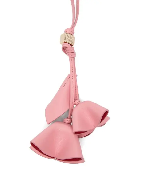 Miu Miu Leather Flower Charm With Knotted Detail