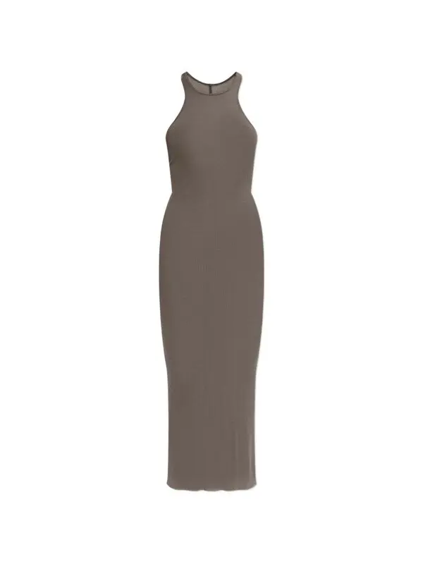 Rick Owens Ribbed Racerback Midi Dress - Grey