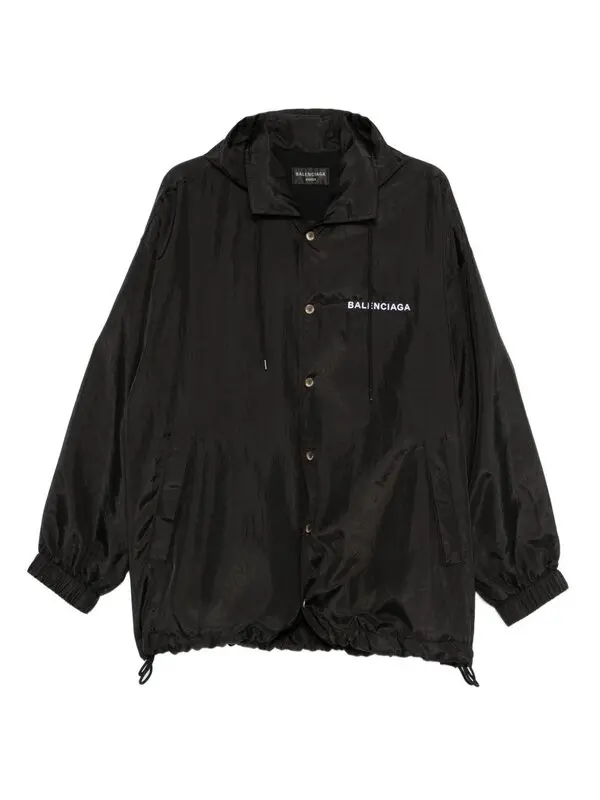 Balenciaga Nylon Logo Hooded Jacket