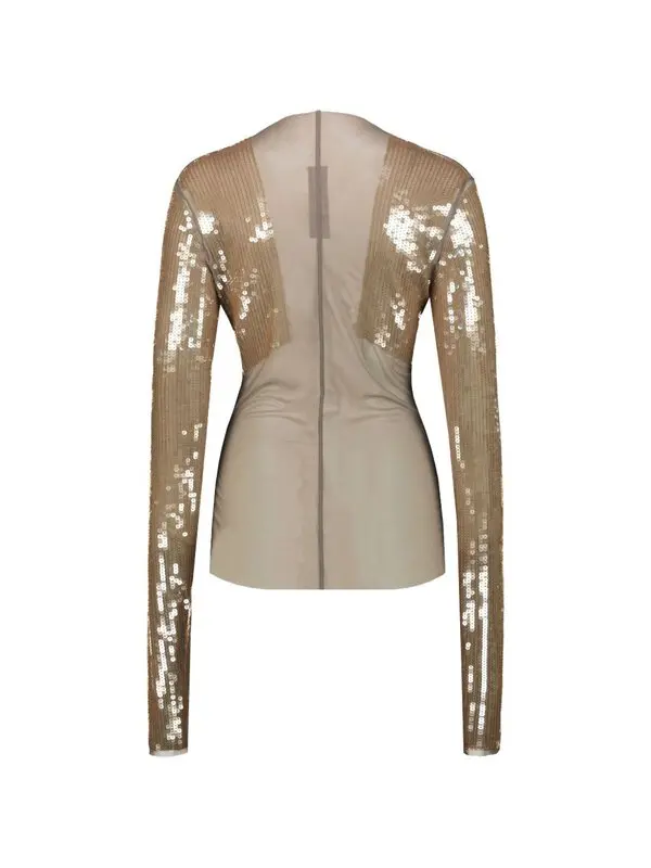 Rick Owens Sequined Long Sleeve Top