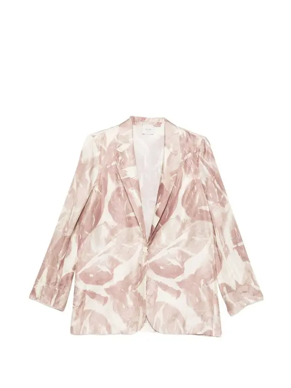 ALYSI Printed Single-breasted Jacket With Notched Lapels