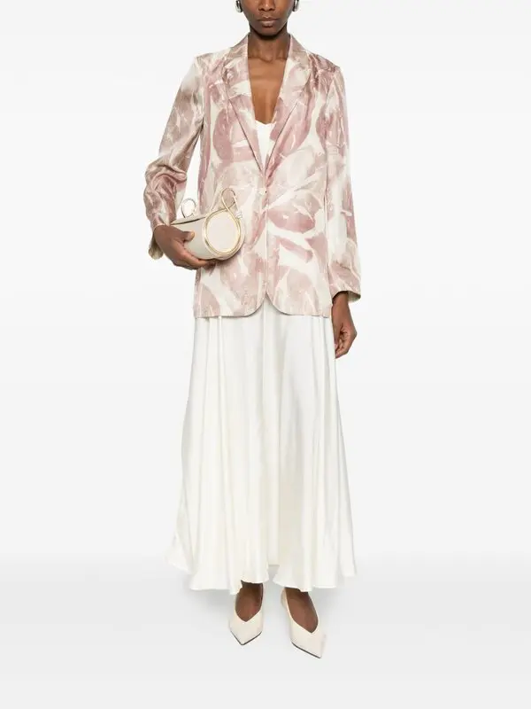 ALYSI Printed Single-breasted Jacket With Notched Lapels