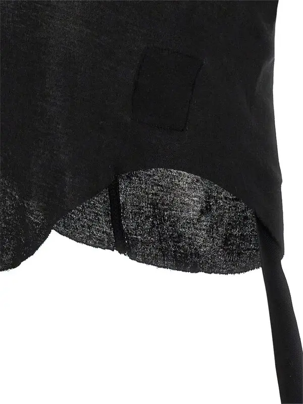 Rick Owens Cropped Sleeveless Top With Square Neck And Strap Detailing - Grey