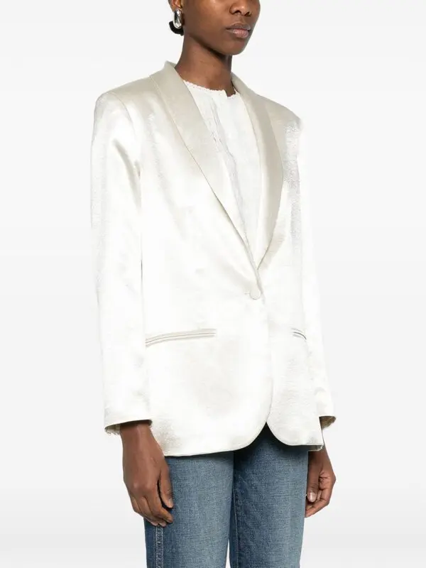 ALYSI Single-breasted Shawl Collar Blazer - White