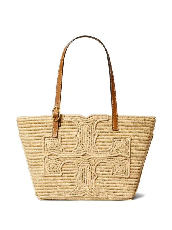Tory Burch Ella Small Structured Raffia Tote Bag