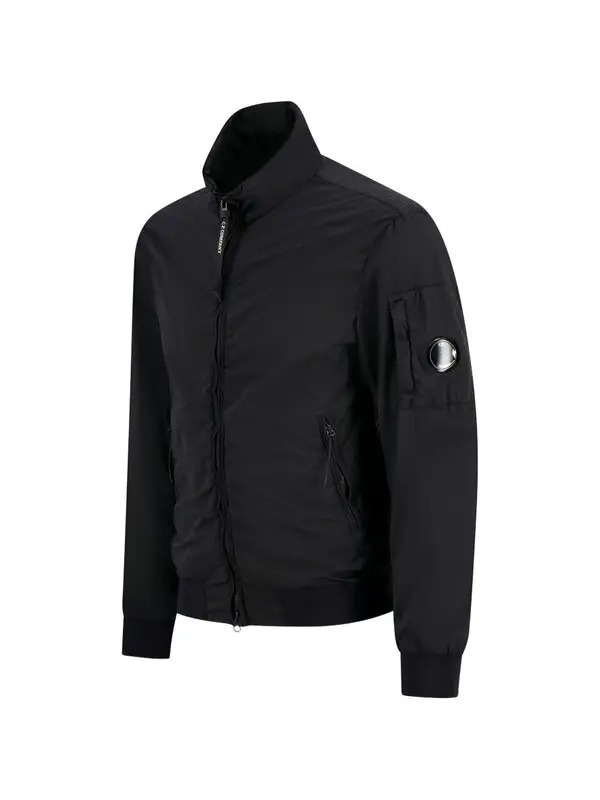 C.P. COMPANY Nylon Blouson Jacket With Stand Collar - Black