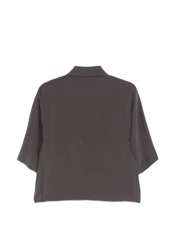 ALYSI Short-sleeve Shirt With Concealed Fastening - Grey