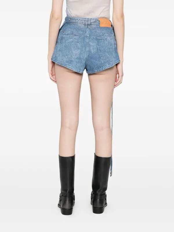 DIESEL® Denim Cotton Shorts With Frayed Hem