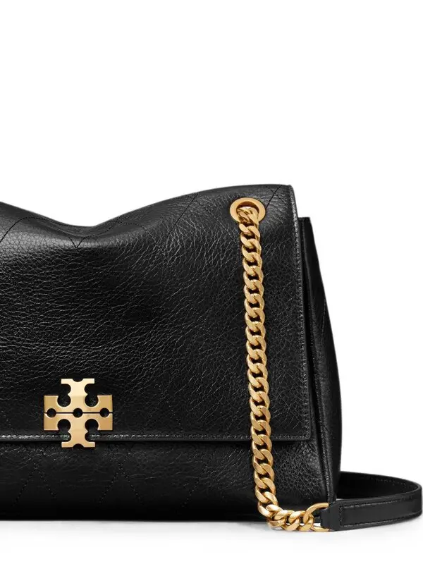 Tory Burch Charlie Leather Shoulder Bag - Black