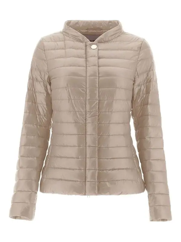 Herno Quilted Down Jacket With Stand Collar - Grey