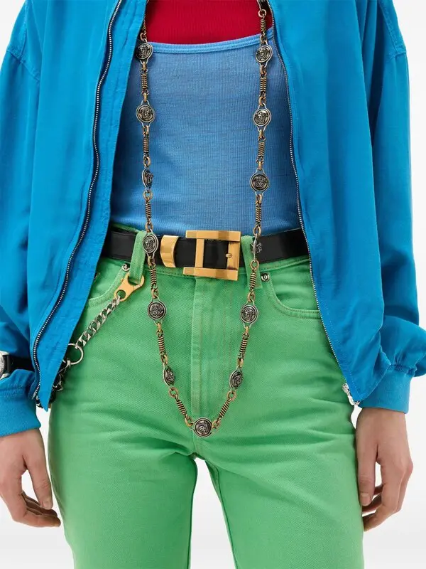 Versace Leather Belt With Medusa Buckle