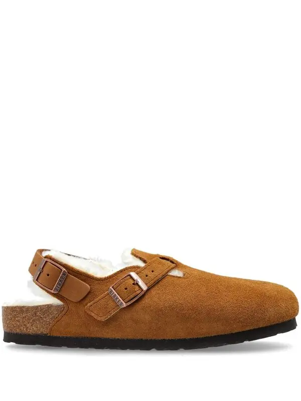 BIRKENSTOCK Tokio Shearling Suede Slip-on Clogs
