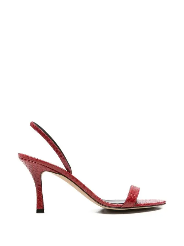 THE ROW Ella Leather Heel Sandals - Red