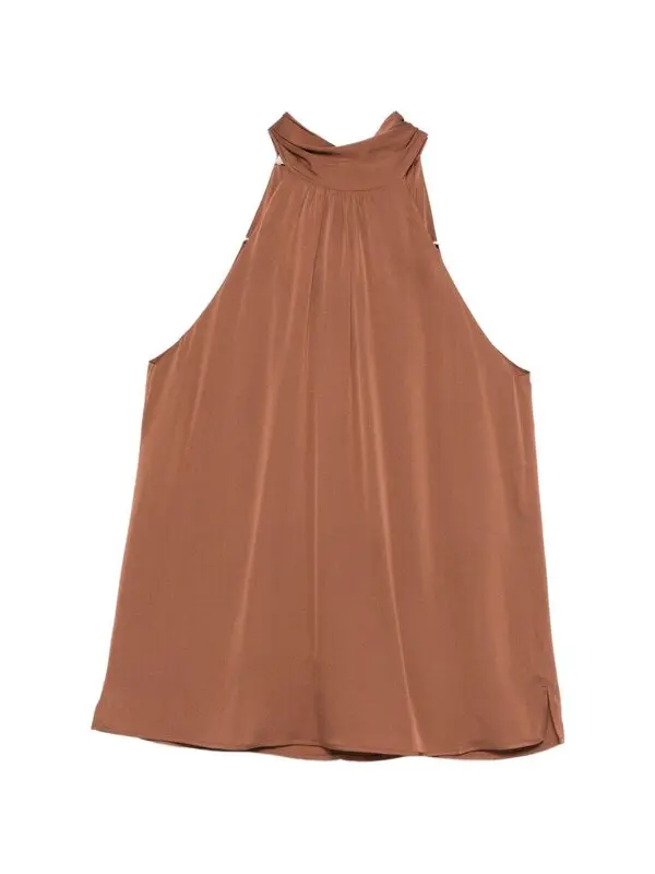 NOUVELLE SILK95FIVE Villette Silk Top - Brown
