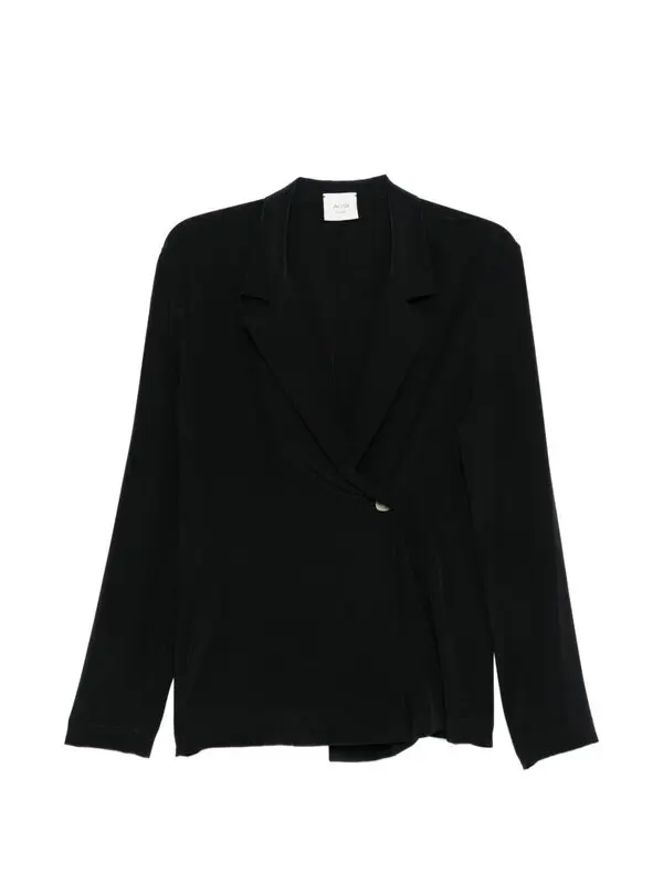 ALYSI Silk Blazer Jacket - Black