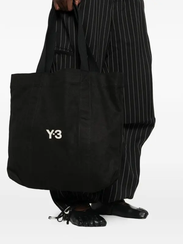 Y3 Logo Detail Canvas Tote Bag