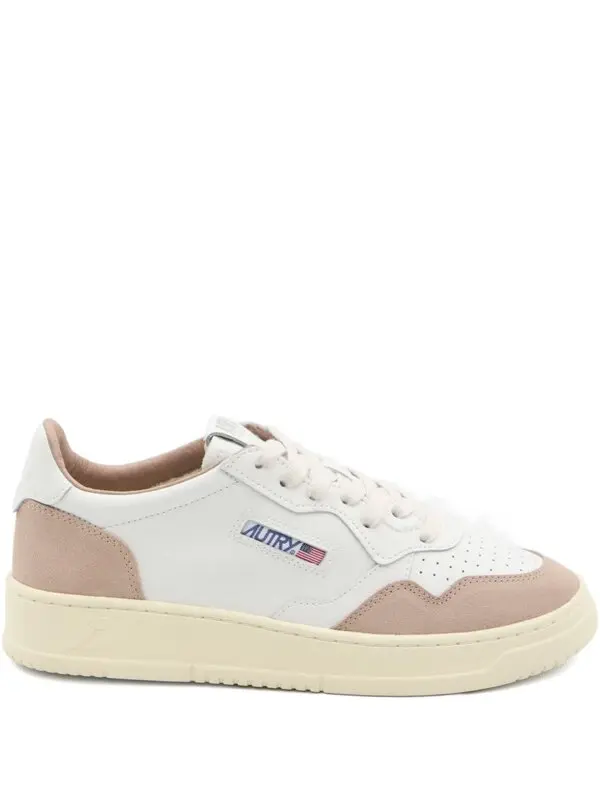 AUTRY Medialist Low Leather Sneakers With Logo Detail - Pink
