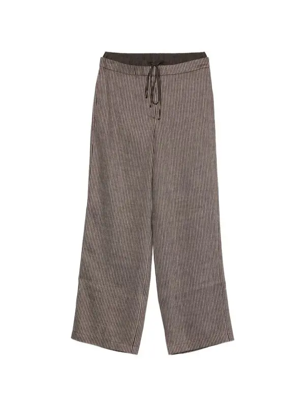 ALYSI Striped Wide Leg Trousers - Brown