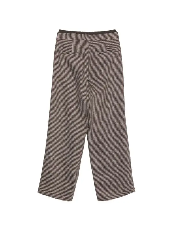 ALYSI Striped Wide Leg Trousers - Brown
