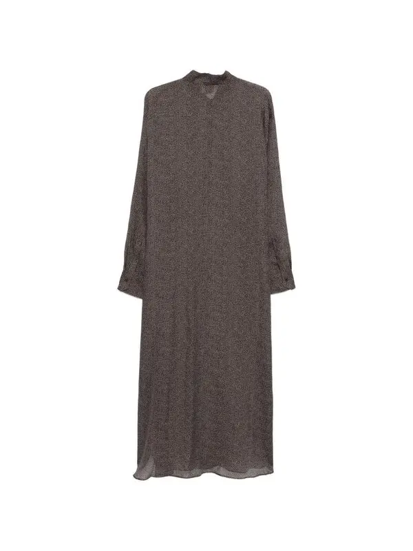 ALYSI Printed Long Sleeve Shirt Dress