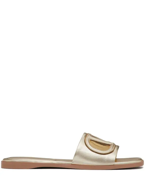 Valentino Garavani Vlogo Signature Cut-out Flat Sandals - Silver